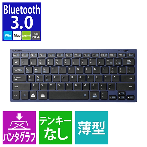 【スマートオフィス】Bluetoothミニキーボード 軽量 TK-FBP102BU エレコム