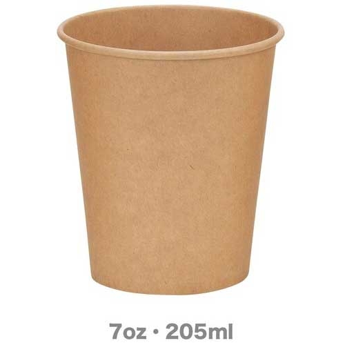 【スマートオフィス】オール未晒しペーパーカップ 205mL 100個 サンナップ