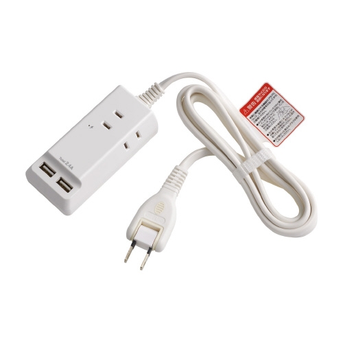 【スマートオフィス】耐雷USBポートタップ3個口1.5m WL-2215SU 朝日電器