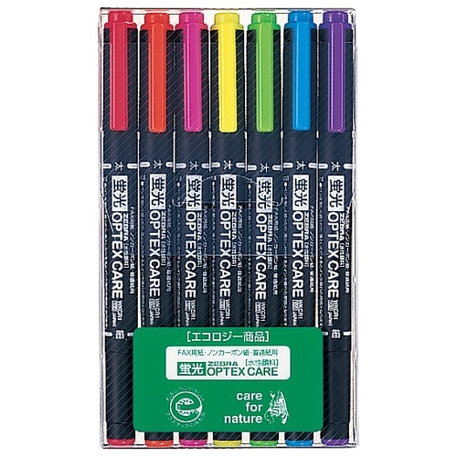 【スマートオフィス】蛍光オプテックスケア WKCR1-7C 7色セット ゼブラ
