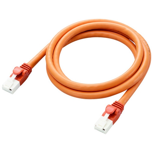 【スマートオフィス】LANケーブルCat6Aオレンジ1mLD-GPAT/DR1/RS エレコム