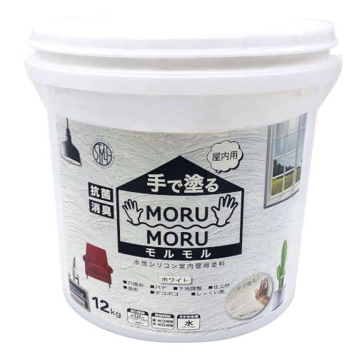 【スマートオフィス】MORUMORUモルモル 屋内用 ホワイト 12kg ニッペホームプロダクツ