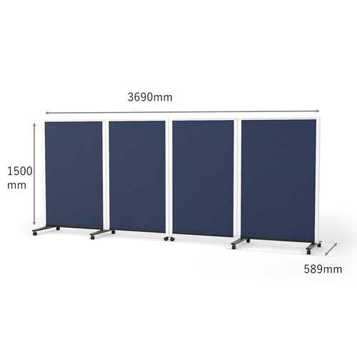 【スマートオフィス】4連衝立片掲示 PWJ-3615BSK プラス