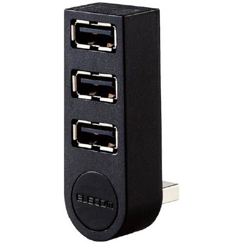 【スマートオフィス】3ポートUSBハブ ブラック U2H-TZ325BXBK エレコム