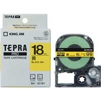 スマートオフィス】テプラPROテープ SC12Y 黄に黒文字 12mm キングジム